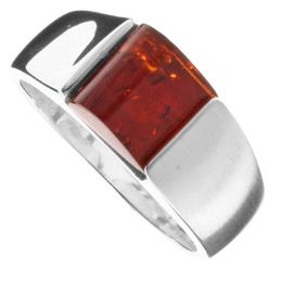 OSTSEE-SCHMUCK Damen Fingerring "- Marja - Silber 925/000 - Bernstein", 62, silber, Fingerringe