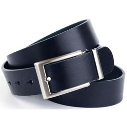 Anthoni Crown Herren Lederg&uuml;rtel, blau, Gr. 85, unifarben, Leder, G&uuml;rtel, 3,5 cm Casual-Volllederg&uuml;rtel