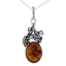 OSTSEE-SCHMUCK Damen Kette mit Anh&auml;nger "- Vani - Silber 925/000 - Bernstein", 42, Silber 925 (Sterlingsilber), silber, Silber 925 (Sterlingsilber),