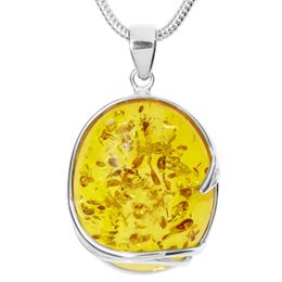 OSTSEE-SCHMUCK Damen Kette mit Anh&auml;nger "- Lotte - Silber 925/000 - Bernstein", 50, Silber 925 (Sterlingsilber), silber, Silber 925 (Sterlingsilber),