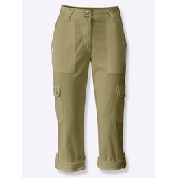 Heine Damen Cargohose, gr&uuml;n, Gr. 44, unifarben, 98% Baumwolle, 2% Elasthan, Hosen