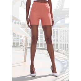 H.I.S. H.I.S Damen Shorts, Gr. 32, orange, Obermaterial: 70% Baumwolle, 25% Polyester, 5% Elasthan, unifarben, Basic, Hosen, im Schlupfhosen Style