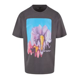 Lost Youth T-Shirt 'Blurred Flowers' Herren Gr&ouml;&szlig;e XXXL hellblau / dunkelgrau / lila / magenta