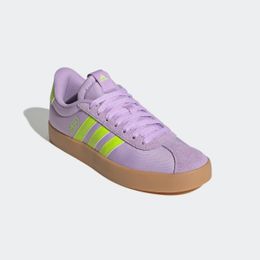 Damen Sneaker "VL COURT 3.0", adidas Sportswear, Gr. 42powder plum, solar slime, lucid lemon, Leder, Textil, Schuhe, Design auf den Spuren des adidas