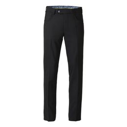 MEYER Herren Chinos "Diego", schwarz, Gr. 24, unifarben, 53% Polyester, 44% Wolle, 3% Elasthan, Hosen, mit Stretch-Dehnbund
