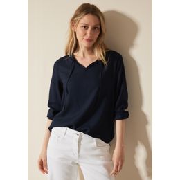 Cecil Damen Shirtbluse, blau, Gr. XS, unifarben, Stoff, 100% Viskose, Blusen, aus softer Viskose