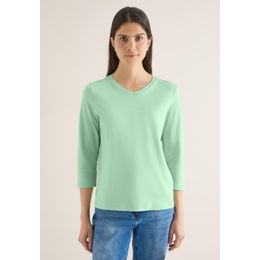 Cecil Damen Langarmshirtjuicy lime, Gr. XXXL, unifarben, Web, 100% Baumwolle, Shirts, aus reiner Baumwolle