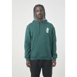 Cleptomanicx Herren Kapuzensweatshirt "Collective", gr&uuml;n, Gr. L, bedruckt, 100% Baumwolle, Sweatshirts, mit lockerem Schnitt