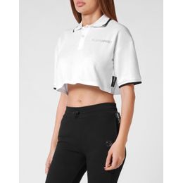 Plein Sport Damen Poloshirt "Basic", wei&szlig;, Gr. M, Obermaterial: 100% Baumwolle, Shirts