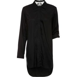 bonprix Damen Langarmbluse "Bluse aus Baumwoll-Viskose Mix", schwarz, Gr. 38, unifarben, Web, Obermaterial: 100% Viskose. Spitze: 100% Baumwolle,