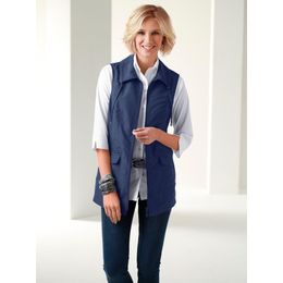 Classic Basics Damen Longweste, blau, Gr. 52, unifarben, 100% Polyester, Westen