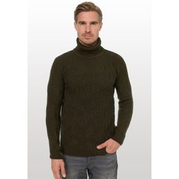 Rusty Neal Herren Rollkragenpullover, gr&uuml;n, Gr. XXL, unifarben, 70% Polyacryl, 30% Baumwolle, Pullover, in modischem Design