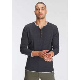 AJC Herren Longsleeve, grau, Gr. XS, meliert, unifarben, Jersey, Obermaterial: 60% Baumwolle, 40% Polyester, Shirts, Langarm, schmal geschnitten,