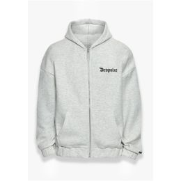 DROPSIZE Herren Trainingsjacke "Dropsize Herren Dropsize Super Heavy Oversized Zip Hoodie", grau, Gr. S, 70% Baumwolle, 30% Polyester, Jacken
