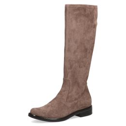 Caprice Damen Schlupfstiefel, Gr. 39, grau, Textil, unifarben, Schuhe, Blockabsatz, Langschaftstiefel in klassischer Linie, XS Schaft