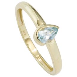Jobo Damen Goldring, 52, Gelbgold 333, gold, Gelbgold 333, Fingerringe, 333 Gold mit Blautopas