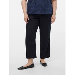 Vero Moda CURVE Damen Schlupfhose "VMJESMILO ANKLE PANTS WVN GA NOOS CUR", schwarz, Gr. 52, unifarben, Web, Obermaterial: 55% Viskose, 45% Leinen,