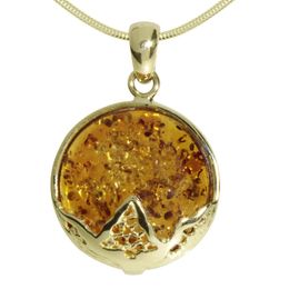 OSTSEE-SCHMUCK Damen Kette und Anh&auml;nger Set "- Verna - Gold 333/000 - Bernstein", 45, gold, Gelbgold 333, Schmuck_Sets