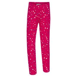 happy girls M&auml;dchen Sweatleggings, pink, Gr. 104, bedruckt, angeraute Sweatware, Obermaterial: 60% Polyester, 35% Baumwolle, 5% Elasthan, Hosen, im