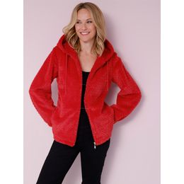Classic Basics Damen Langjacke, rot, Gr. 52, unifarben, 100% Polyester, Jacken