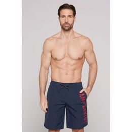 CAMP DAVID Herren Badeshorts, blau, Gr. M, bedruckt, Polyamid, Badehosen, mit Logo Schriftzug