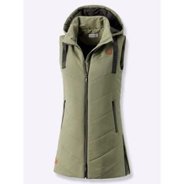 Casual Looks Damen Kurzweste, gr&uuml;n, Gr. 38, unifarben, 100% Polyester, Wattierung:100% Polyester, Westen