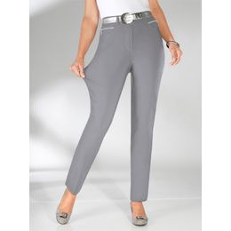 Stehmann Damen Stretch-Hose, grau, Gr. 195, unifarben, 72% Viskose, 25% Polyamid, 3% Elasthan, Hosen