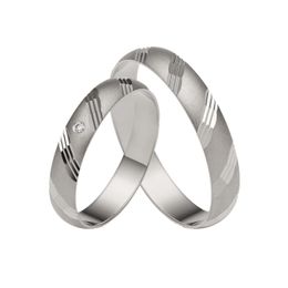 Firetti Damen Trauring "Schmuck Geschenk Gold 375 Hochzeit Ehering "LIEBE"", 64, ohne Brillant, Wei&szlig;gold 375, 4mm, wei&szlig;, Wei&szlig;gold 375, Fingerringe,