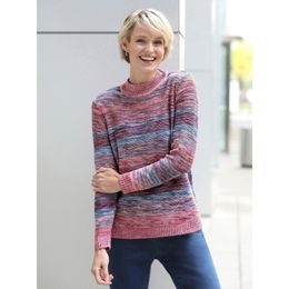Classic Basics Damen Strickpullover "Stehkragen-Pullover", bunt, Gr. 52, gemustert, gestreift, mehrfarbig, meliert, 100% Polyacryl, Pullover