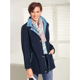 Classic Basics Damen Funktionsjacke, blau, Gr. 46, gemustert, mehrfarbig, unifarben, 100% Polyester, Jacken