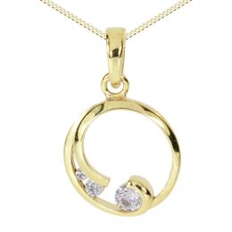 OSTSEE-SCHMUCK Damen Kette und Anh&auml;nger Set "- Maila - Gold 333/000 - Zirkonia", 45, gold, Gelbgold 333, Schmuck_Sets