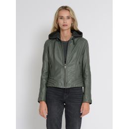 Mustang Damen Lederjacke "31022244", gr&uuml;n, Gr. L, Obermaterial: 100% Lammleder; Innenfutter: 100% Baumwolle; &Auml;rmelfutter: 100% Polyester; Wattierung: