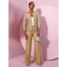 CR&Eacute;ATION L CREATION L Damen Strickjacke, beige, Gr. 38, unifarben, 55% Baumwolle, 25% Polyacryl, 20% Polyamid, Strickjacken