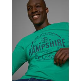DELMAO Herren Langarmshirt, gr&uuml;n, Gr. S, unifarben, Single Jersey, Obermaterial: 100% Baumwolle, Shirts, mit modernem Print - NEUE KOLLEKTION
