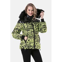 Cipo & Baxx CIPO & BAXX Damen Winterjacke "Jacken", gr&uuml;n, Gr. M, bedruckt, 100% Polyester, Jacken, mit modischem Allover-Print, WM129