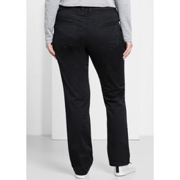 sheego Damen Stretch-Hose, schwarz, Gr. 96, unifarben, 97% Baumwolle, 3% Elasthan, Hosen