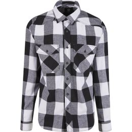 Brandit Herren Langarmhemd "Brandit Herren Checked Shirt"wei&szlig;, schwarz, Gr. XXXL, 100% Baumwolle, Hemden