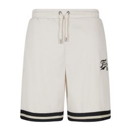 Fubu Herren Shorts "Fubu Herren FM241-014-1 Fubu Varsity Mesh Shorts"creme, schwarz, Gr. S, 100% Polyester, Hosen