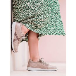 VAROMED Damen Sneaker, Gr. 6,5, beige, Veloursleder, Schuhe
