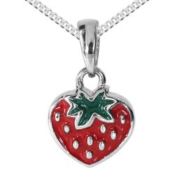 OSTSEE-SCHMUCK Damen Kette mit Anh&auml;nger "- Erdbeere - Silber 925/000 -", 50, Silber 925 (Sterlingsilber), silber, Silber 925 (Sterlingsilber),