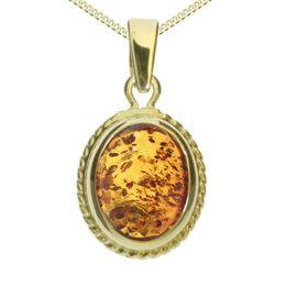 OSTSEE-SCHMUCK Damen Kette und Anh&auml;nger Set "- Jolin - Gold 333/000 - Bernstein", 45, gold, Gelbgold 333, Schmuck_Sets