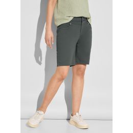 Street One Damen Shorts, gr&uuml;n, Gr. 32, unifarben, Web, 97% Baumwolle, 3% Elasthan, Hosen, mit Stretchanteil