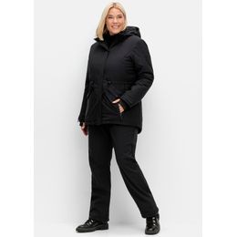 sheego Damen Funktionsjacke, schwarz, Gr. 52, unifarben, 94% Polyester, 6% Elasthan, Wattierung:100% Polyester, Jacken