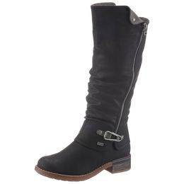 Rieker Damen Winterstiefel, Gr. 37, schwarz, Nubuklederimitat, used, Schuhe, Langschaftstiefel, Warmfutter, mit Rieker TEX Membran