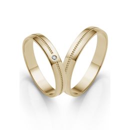 Firetti Damen Trauring "Schmuck Geschenk Gold 375 Hochzeit Ehering "LIEBE"", 50, ohne Brillant, Gelbgold 585, 3,5mm, gold, Gelbgold 585, Fingerringe,