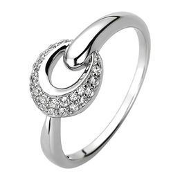 Jobo Damen Fingerring, 50, Silber 925 (Sterlingsilber), silber, Silber 925 (Sterlingsilber), Fingerringe, 925 Silber mit 25 Zirkonia