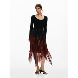 Desigual Kleid Damen Gr&ouml;&szlig;e L rostbraun / rostrot / schwarz