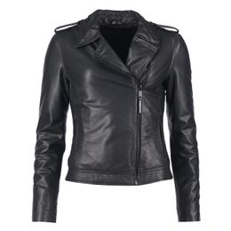 Mustang Damen Lederjacke "31023143", schwarz, Gr. M, Obermaterial: 100% Schafsleder. Futter: 100% Viskose. &Auml;rmelfutter: 100% Polyester. F&uuml;llung: 100%
