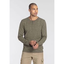 Bruno Banani Herren Langarmshirt, gr&uuml;n, Gr. XL, meliert, Single Jersey, Obermaterial: 90% Baumwolle, 10% Polyester, Shirts, schmale Passform,