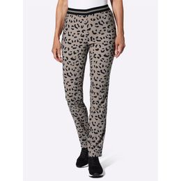 Classic Basics Damen Webhose, grau, Gr. 54, gemustert, 85% Polyester, 12% Viskose, 3% Elasthan, Hosen